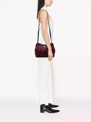 Prada Soft Calf Trimmed Tessuto Satchel