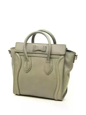 Celine Leather Luggage Tote Satchel - Green