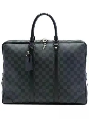 LOUIS VUITTON 2017 Damier Graphite Porte Documents Voyage Pm Business Bag - Black