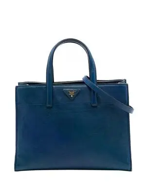 Prada Saffiano Leather Tote - Blue