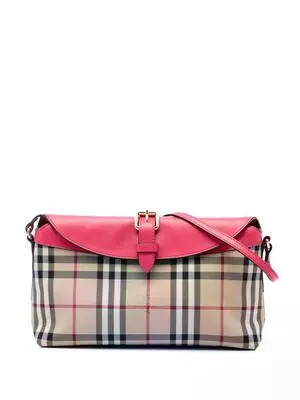 Burberry Haymarket Check Canvas Leah Crossbody Bag - Pink