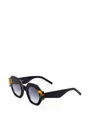 KALEOS Geometric Frame Sunglasses - Black