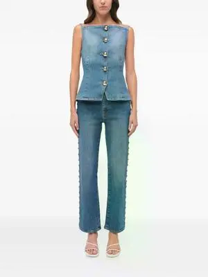 Simkhai Junie Studded Denim Top