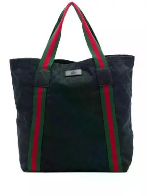 Gucci 2016-2026 Gg Canvas Web Tote Bag - Black