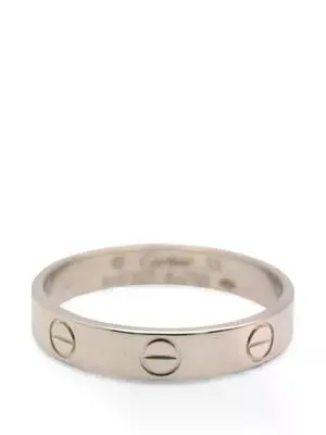 Cartier 18k White Gold Engraved Screw Motif Ring - Silver