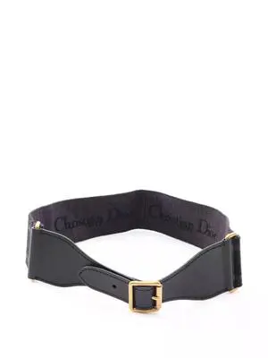 Dior Embroidered Canvas And Leather Belt - Black