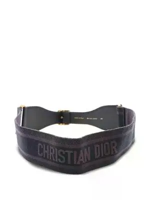 Dior Embroidered Canvas And Leather Belt