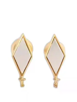 JIL SANDER Argyle-pattern Chain-detail Earrings