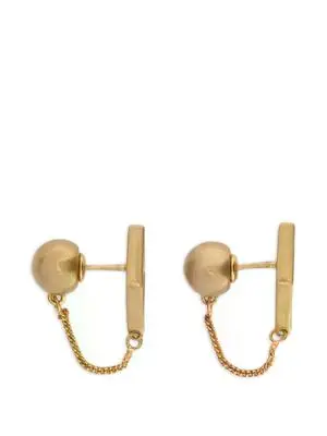 JIL SANDER Argyle-pattern Chain-detail Earrings