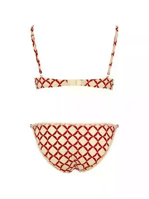 LAURA URBINATI Geometric-print Lace-trim Bra