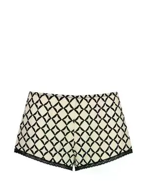 LAURA URBINATI Geometric-print Lace-trim Culottes