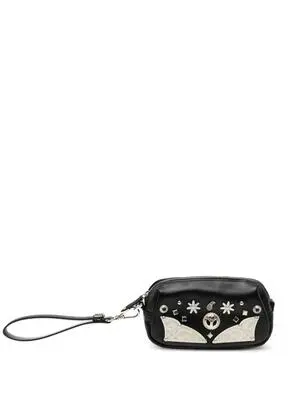 Toga Stud-embellished Leather Wallet - Black