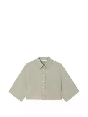 LOW CLASSIC Cropped Button-down Shirt - Green