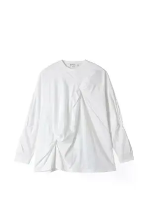 ENFOLD Twisted Long-sleeved T-shirt - White