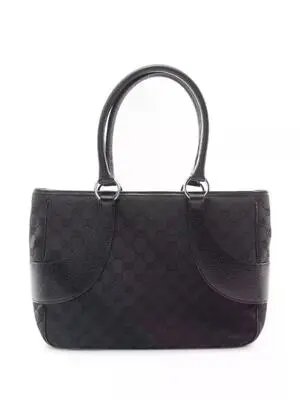Gucci 2000s Gg Canvas Tote Bag - Black