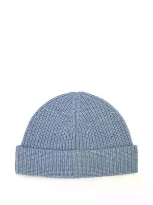 CHARLES JEFFREY Logo-patch Ribbed-knit Beanie Hat