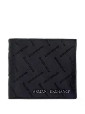 Armani Exchange Logo-embossed Bifold Wallet - Black