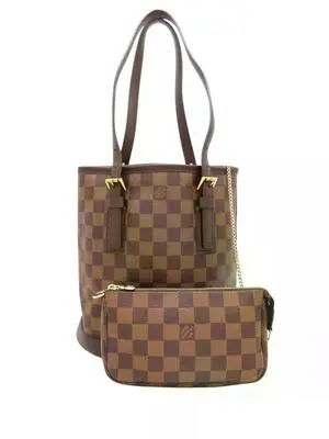 LOUIS VUITTON 2007 Damier Ebene Marais Bucket Bag - Brown