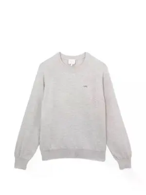 A.p.c. Logo-print Raglan-sleeve Sweater - Grey