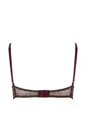 LAURA URBINATI Patterned Tulle Bra - Red