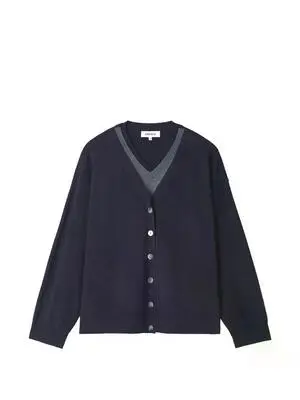 ENFOLD Layered-effect V-neck Cardigan - Blue