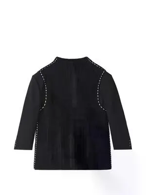 ENFOLD Contrast-stitch Panelled Sweater - Black