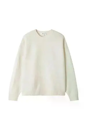 ENFOLD Crew-neck Drop-shoulder Sweater - White