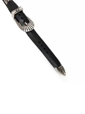 Toga Double Buckle Leather Bangle