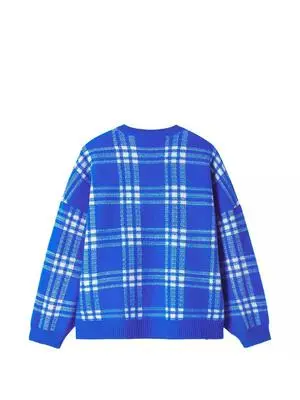 ENFOLD Check-pattern Intarsia-knit Sweater