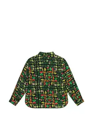 DENIM TEARS Fruit-print Long-sleeve Shirt - Black