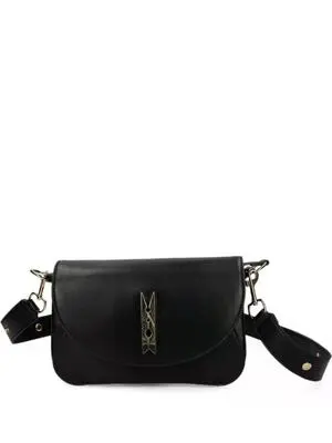 Moschino Clothespin-plaque Shoulder Bag - Black