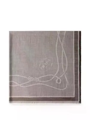 Prada Silk, Cashmere And Wool Jacquard Shawl - Brown