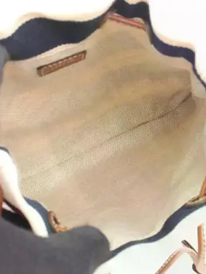 Miu Miu 2010-2026 Mini Striped Canvas Bucket Bag - Blue