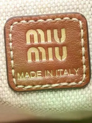 Miu Miu 2010-2026 Mini Striped Canvas Bucket Bag