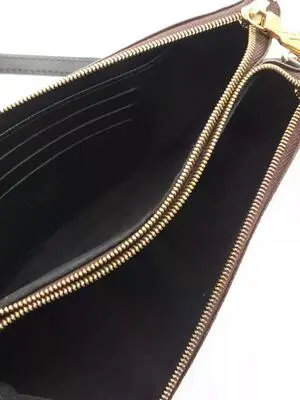 LOUIS VUITTON Monogram Giant Reverse Double Zip Pochette Crossbody Bag