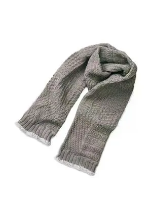 YAHAE Mixed-knit Scarf - Grey