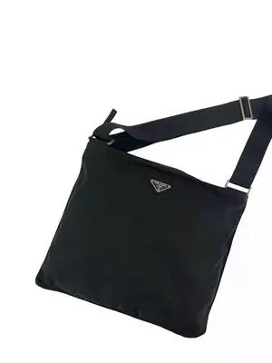 Prada 2000-2013 Tessuto Zip Top Crossbody Bag - Black