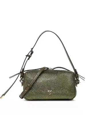 Pinko Rhinestone-embellished Shoulder Bag - Green