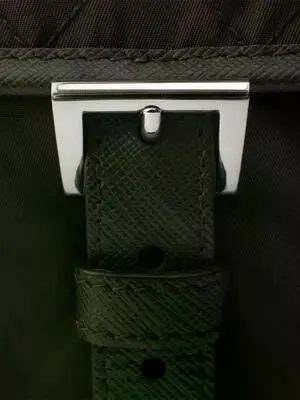 Prada Medium Quilted Re-nylon Shoulder Bag With Saffiano Leather Trim - Green