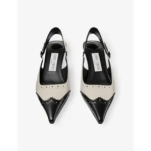 JIMMY CHOO Amel 50 Leather Slingback Heels