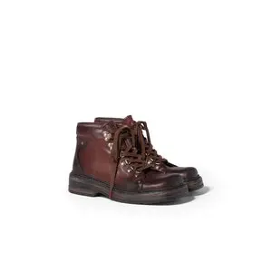 Miu Miu Leather Booties - Coffee