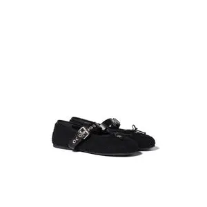 Miu Miu Mohair Ballerinas - Black
