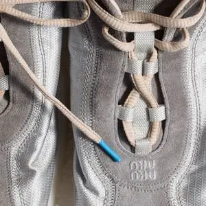 Miu Miu Bubble Technical Fabric And Suede Sneakers