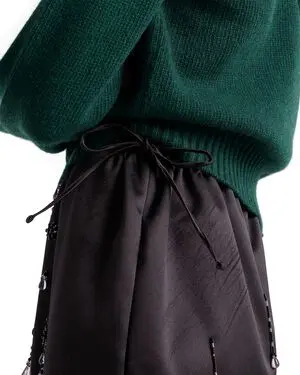 Prada Satin Skirt With Embroidery