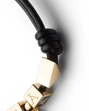 Prada Nappa Leather And Metal Charm Bracelet