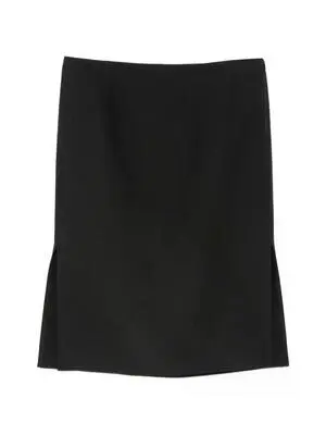 Fendi Side Slit Midi Skirt - Black