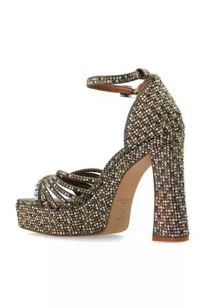 Kurt Geiger Crystal Strap Platform Sandals - Brown