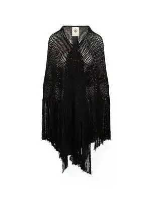 CHIARA IS Rosa Crochet Fringed Shawl