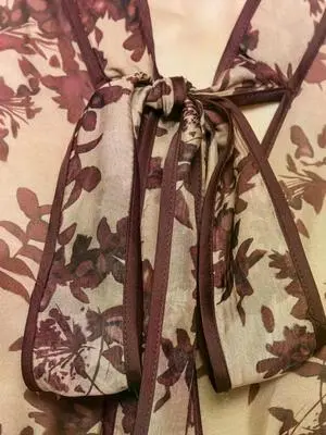 NISSA Silk & Viscose Floral Print Midi Dress