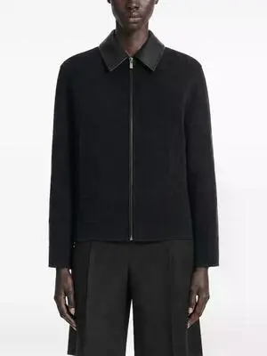 Max Mara Leather-trim Zip-up Jacket